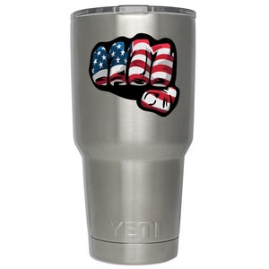 Patriotic American Flag Fist Vinyl Sticker - Etsy