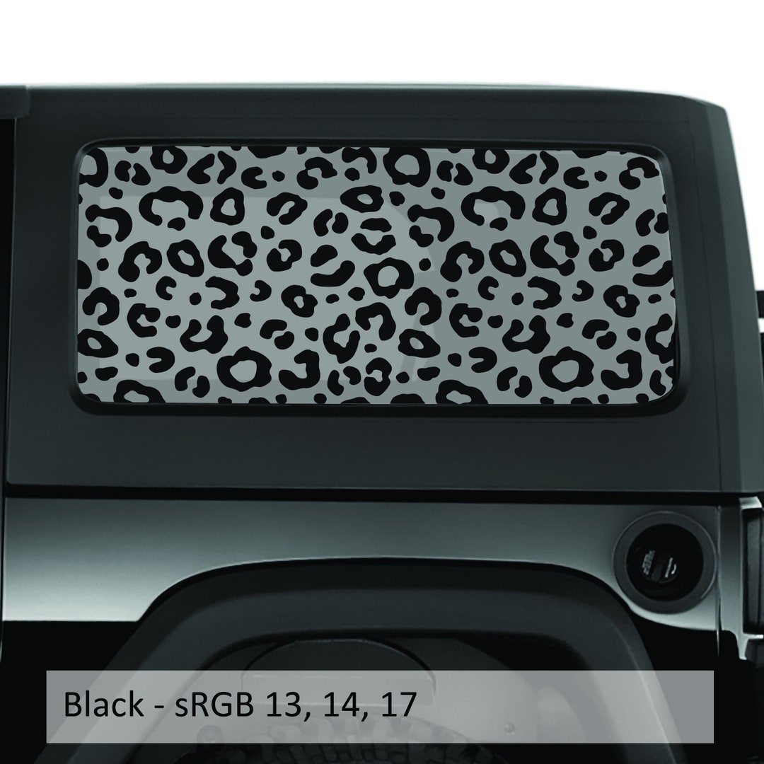 Leopard Cheetah Print Hardtop Window Decal Set - Fits Jeep 2-door JK ...