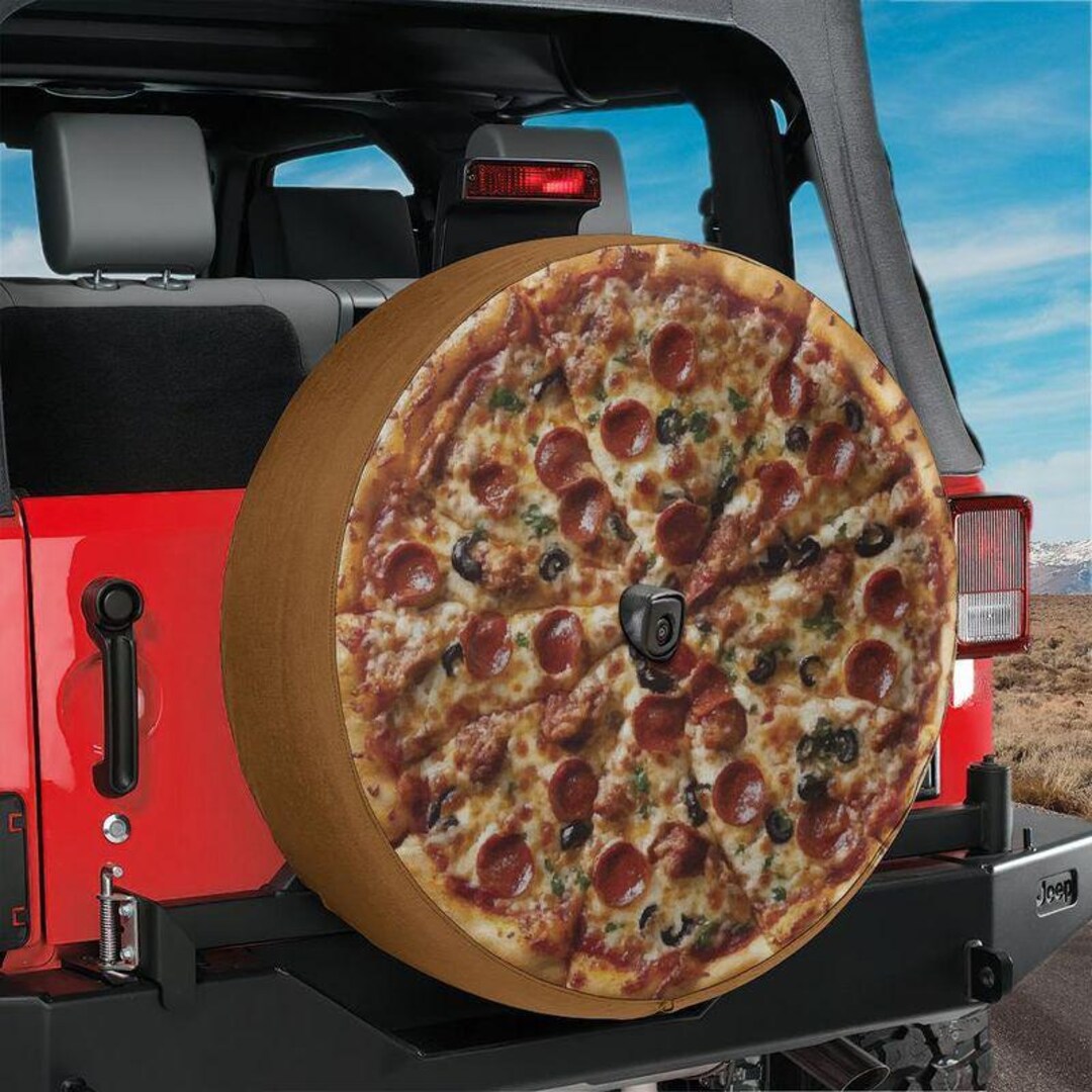 Spare Tire NY Pepperoni Pizza Cover With Backup Camera Hole Option for ...