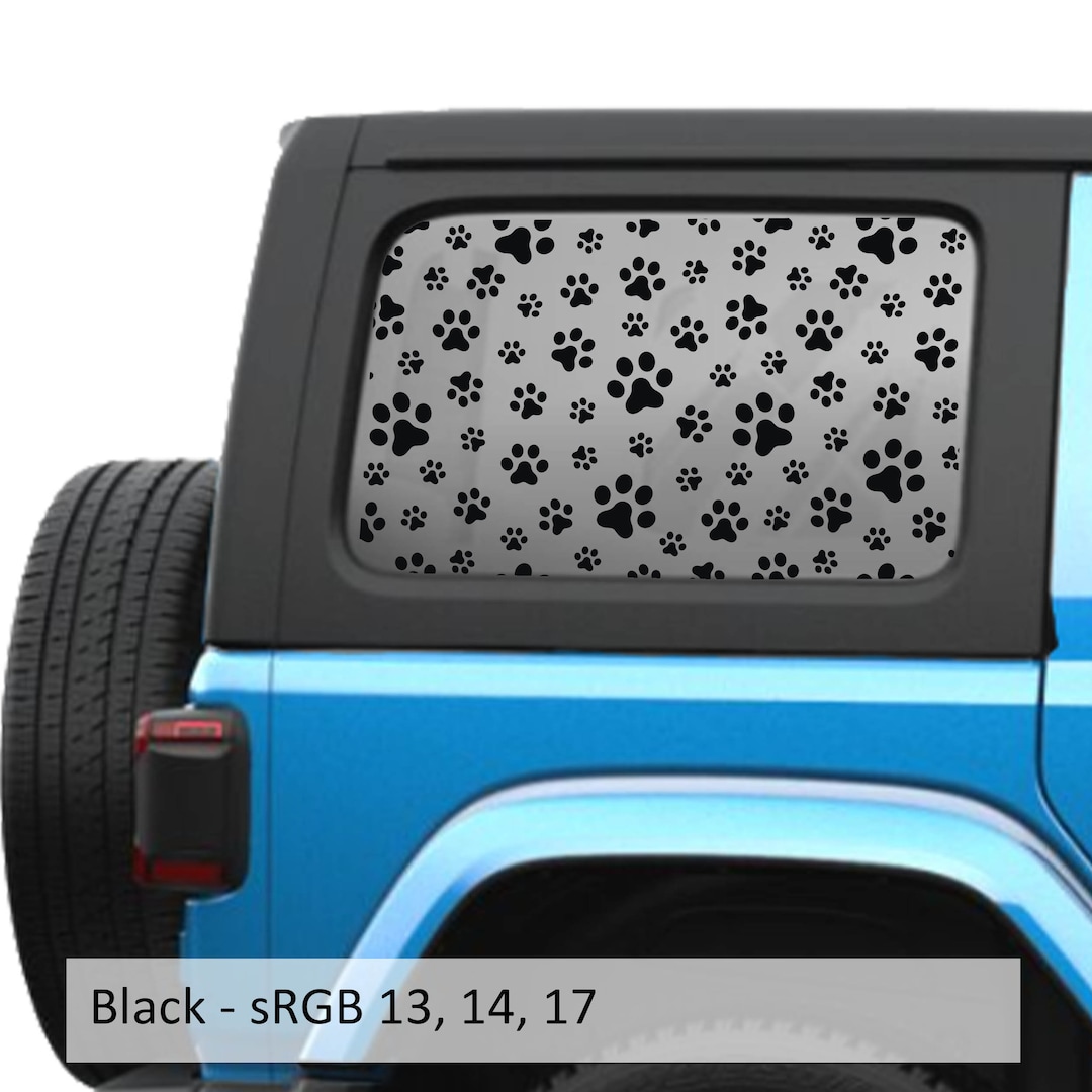 Puppy Dog Paw Print Hardtop Window Decal Set - Fits Jeep Wrangler JLU ...