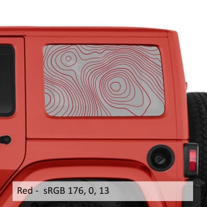 Topographic Map Hardtop Window Decal Set - Fits Jeep 4-door JKU ...