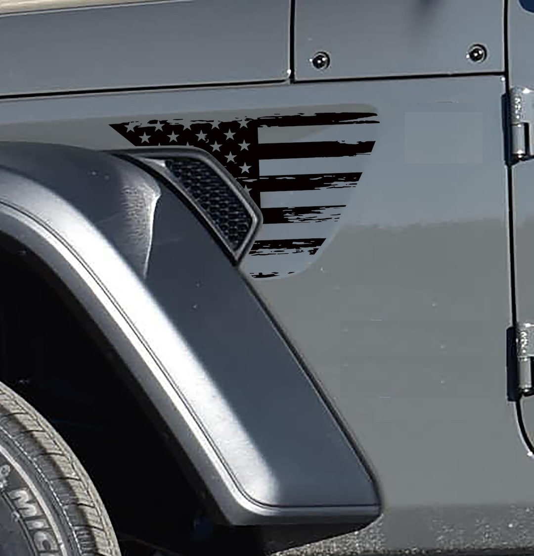 Distressed Tattered American Flag Fender Vent Vinyl Decal - Etsy