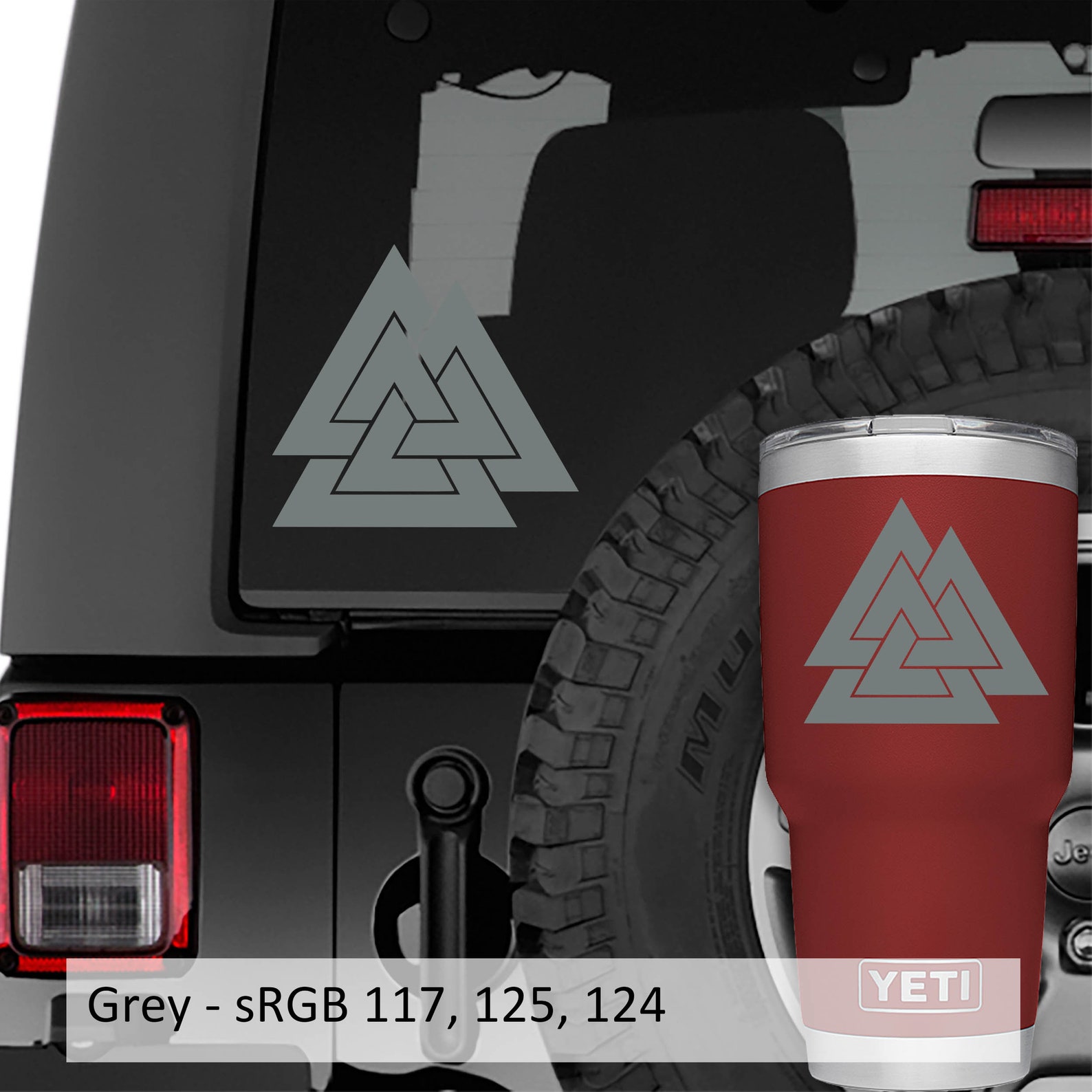 Valknut Knot of the Slain Vinyl Decal Norse Mythology Sticker for Cars ...