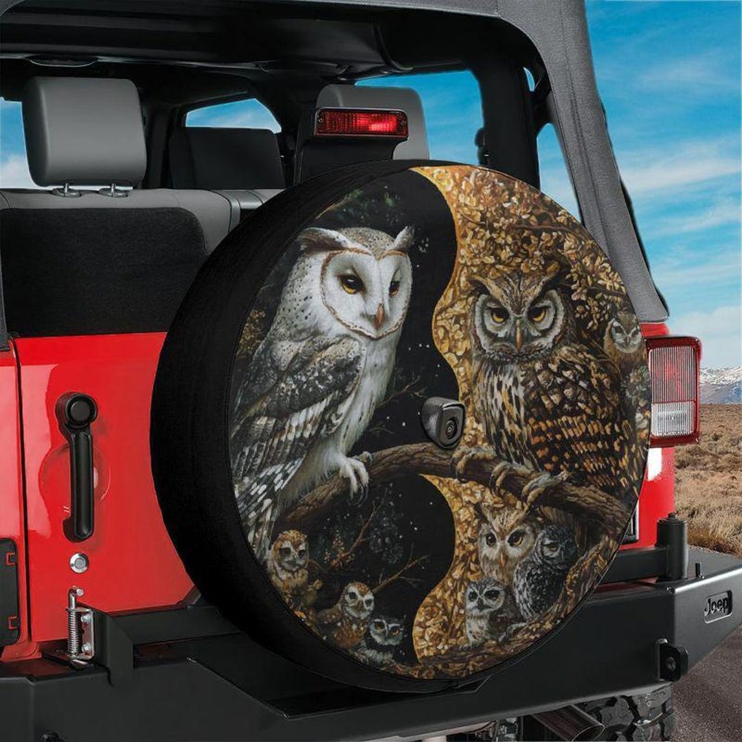 Spare Tire Yin-yang Owls Spare Tire Cover With Backup Camera Hole - Etsy