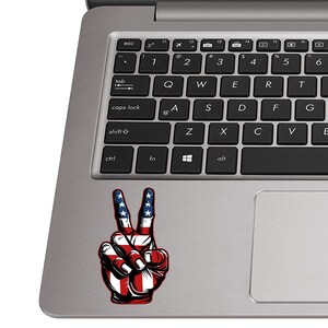 USA 2 Finger Peace Hand Sign Vinyl Sticker - Etsy