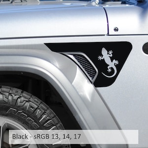 Gecko Lizard Fender Vent Vinyl Decal - Fits Jeep Wrangler Jl/jeep ...
