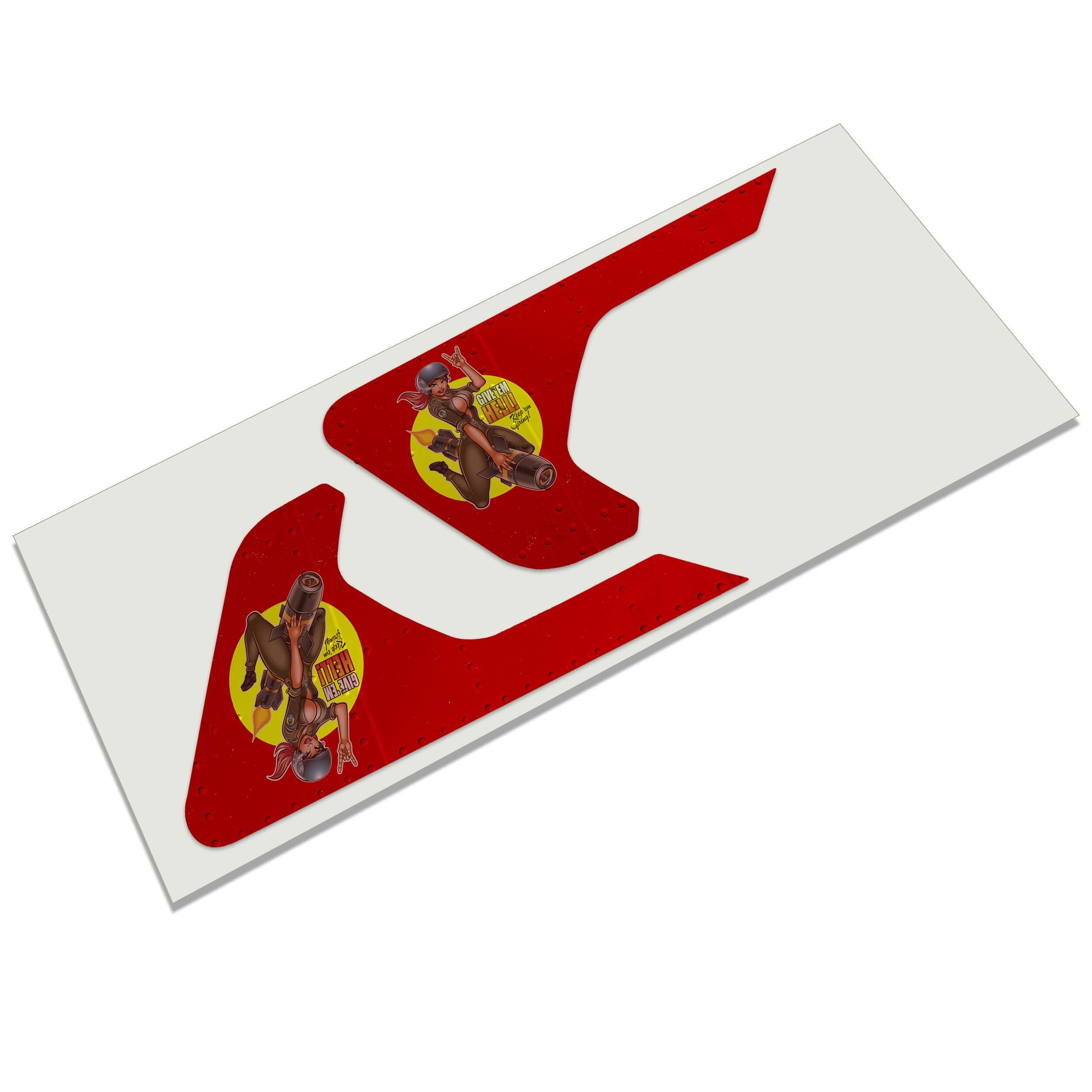 World War II Give Em Hell Pin-up Fender Vent Decal - Fits Jeep Wrangler ...