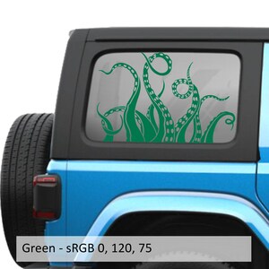 Kraken Octopus Tentacles Hardtop Window Decal Set - Fits Jeep Wrangler ...