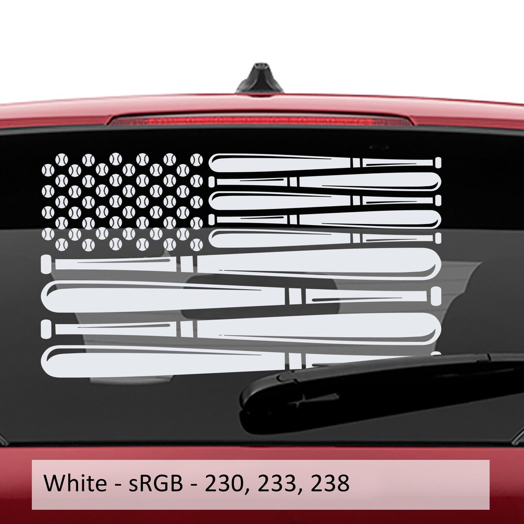 Baseball American Flag Vinyl Decal Patriotic Sports Graphic for Cars ...
