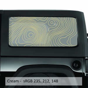Topographic Map Hardtop Window Decal Set - Fits Jeep 2-door JK Wrangler ...
