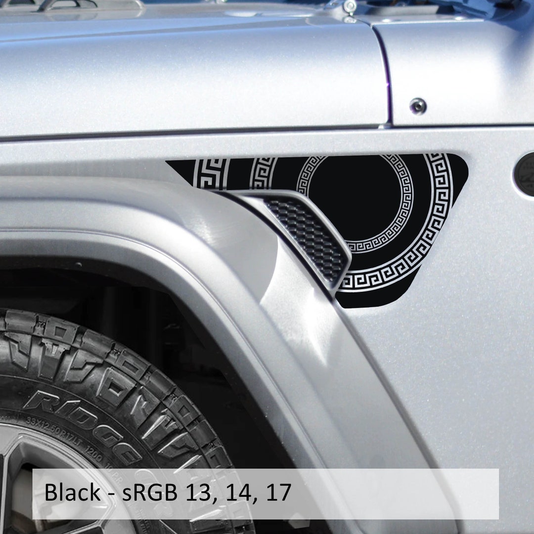 Greek Roman Circle Design Decal Fender Vent Vinyl Decal - Fits Jeep ...