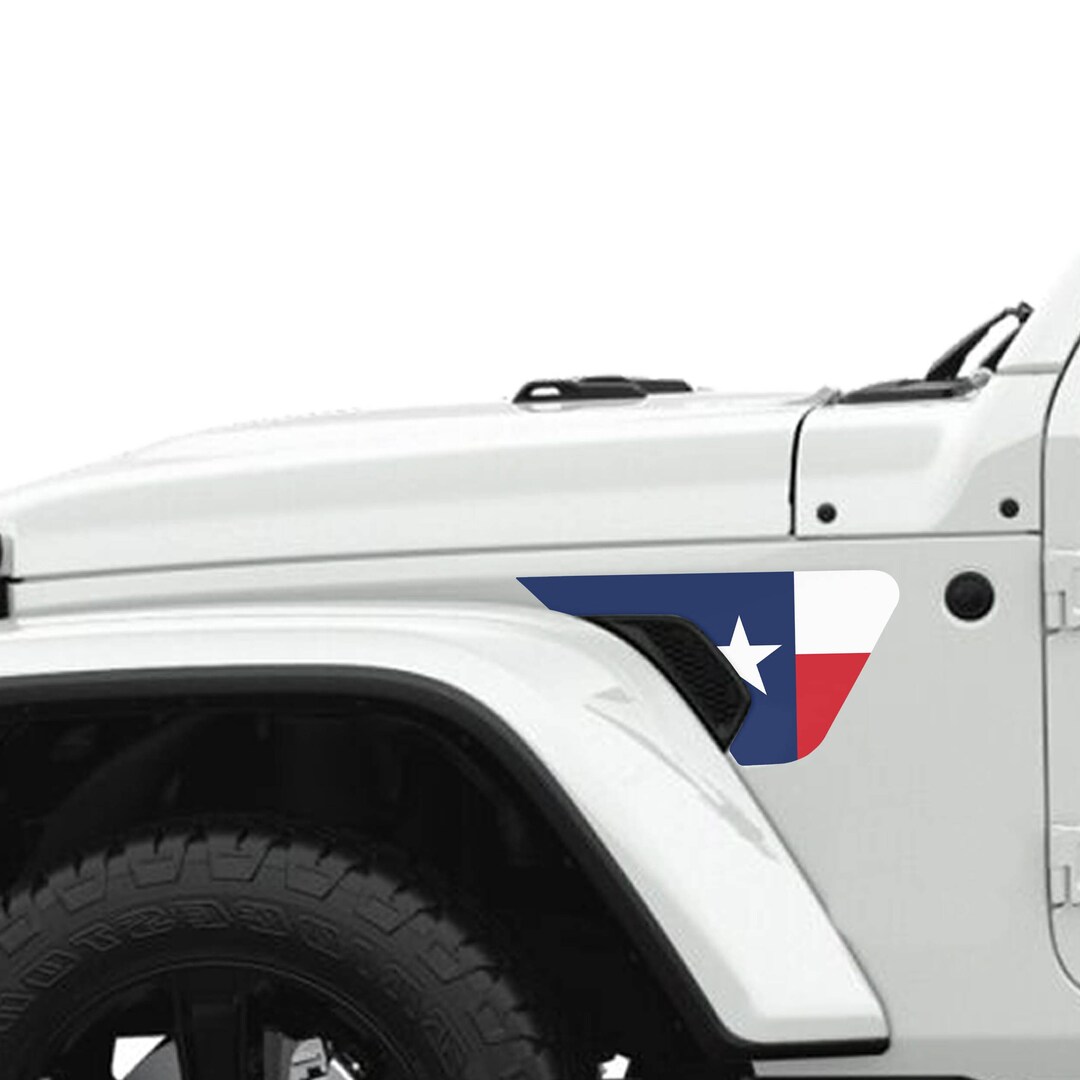 Texas Lone Star State Flag 2pc Vinyl Fender Decal Set - Fits Jeep ...