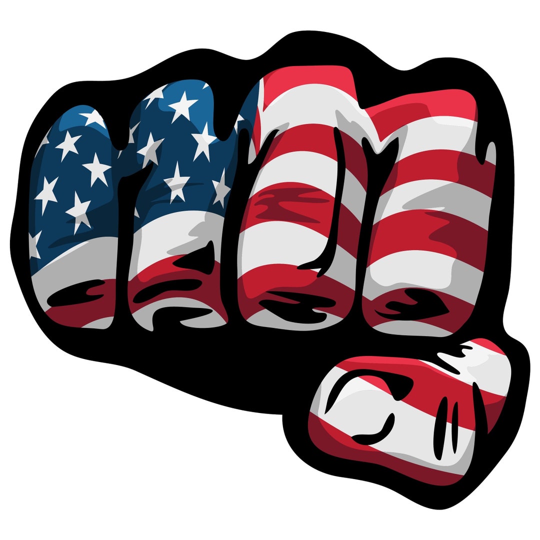 American Flag Fist Vinyl Decal | Patriotic USA Sticker for Car, Bumper ...