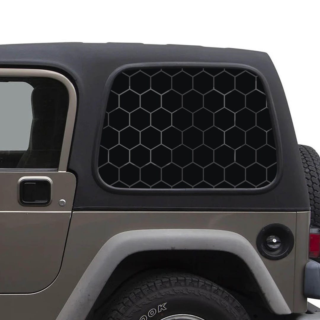 Honeycomb Hexagon Window Decal Set - Fits Jeep Wrangler TJ Hardtop 1997 ...