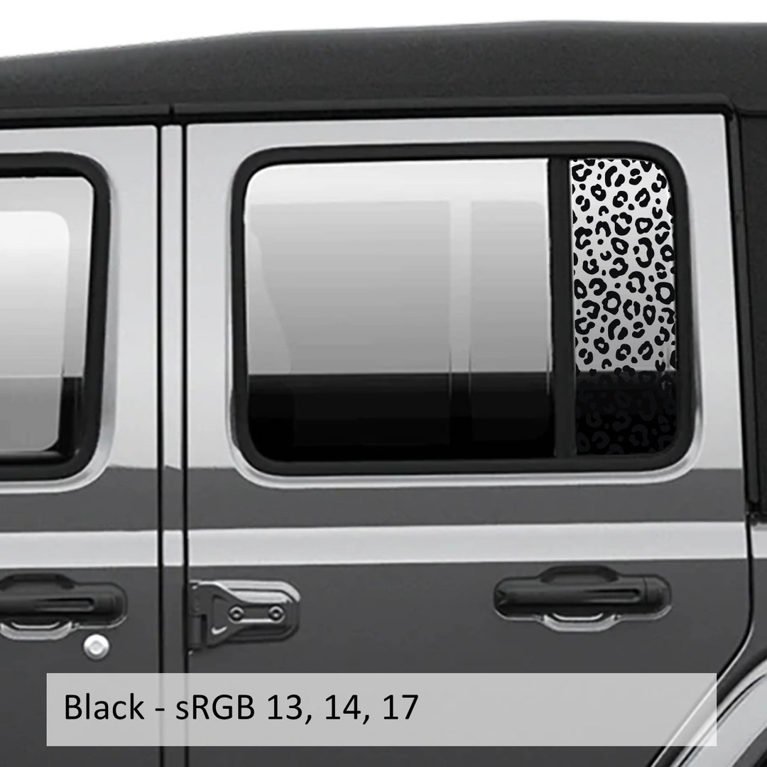 Leopard Print Pattern Side Window Vinyl Decal Set - Fits 2018+ Jeep ...