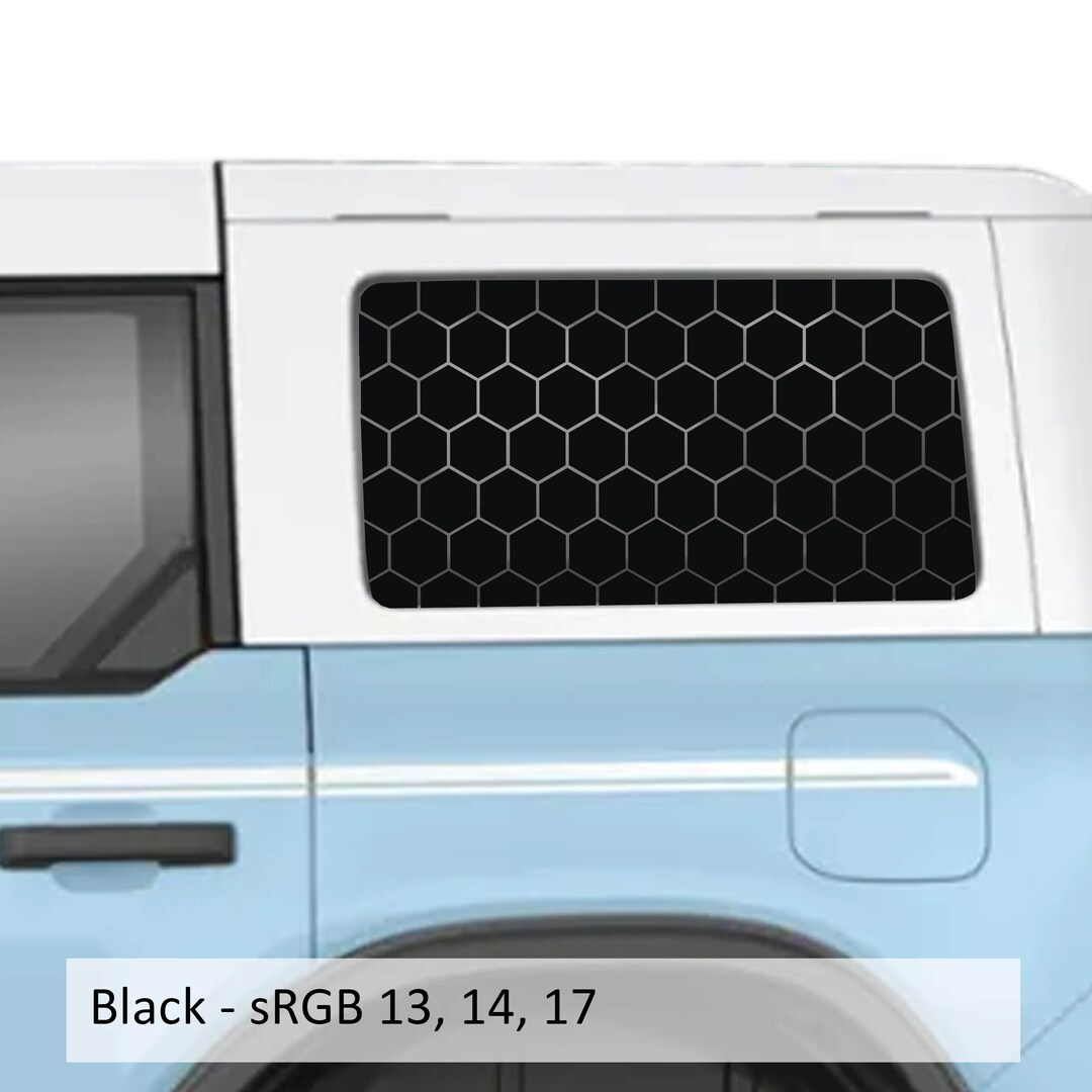Hex Honeycomb Pattern Rear Quarter Window Decals for 2021 and Newer 4 ...