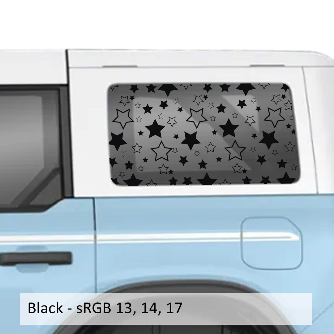 Starfield Pattern Rear Quarter Window Decals Fits 2021+ 4 Door Bronco ...