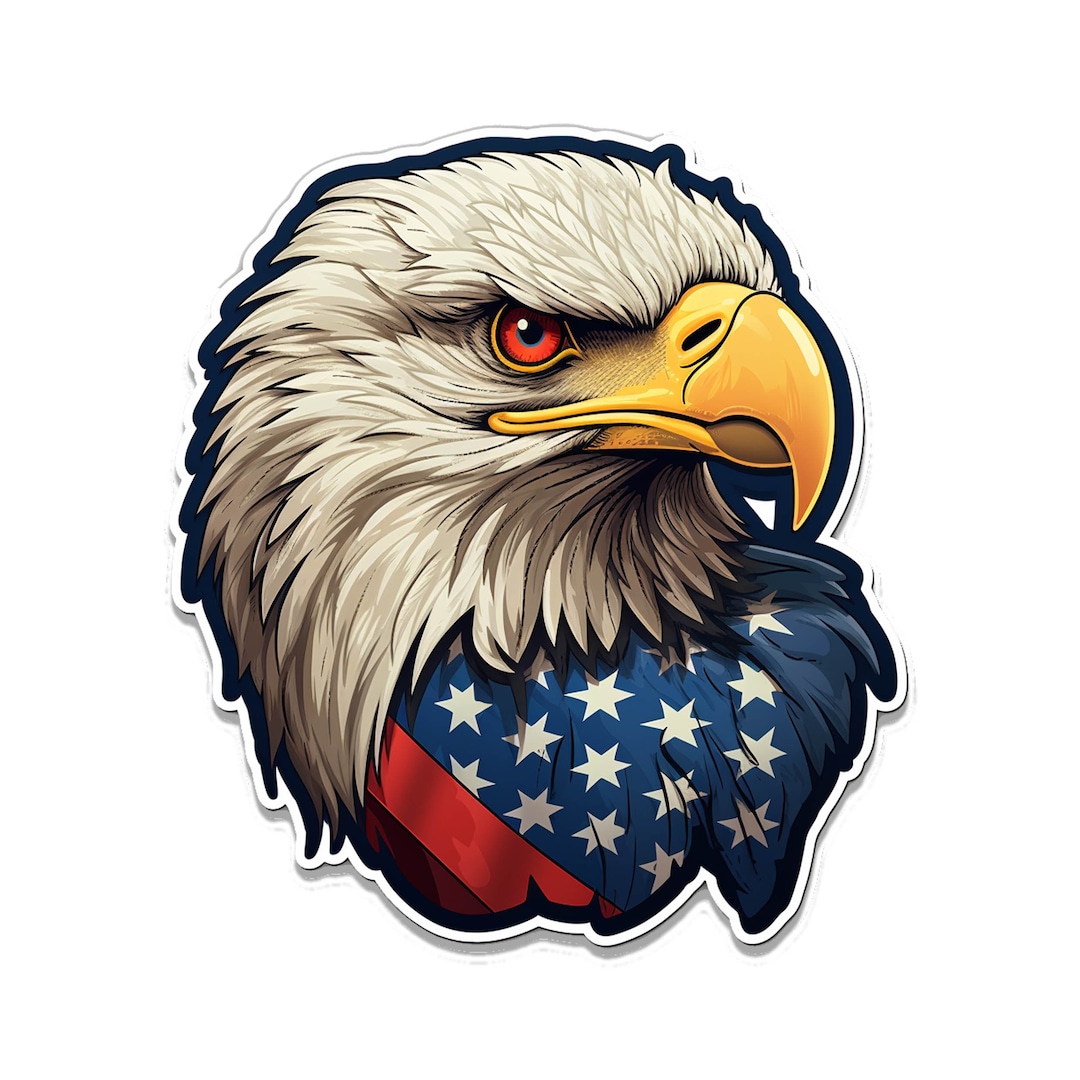 Patriotic Eagle Fourth of July Vinyl Sticker - Etsy