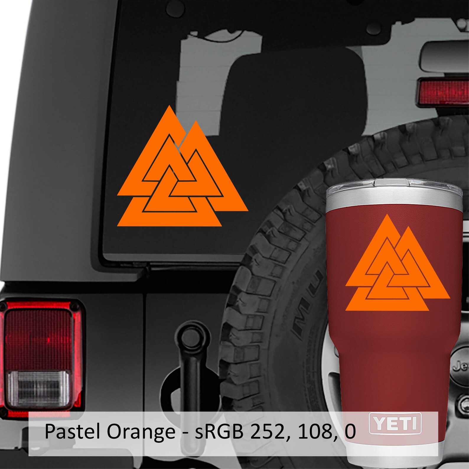 Valknut Knot of the Slain Vinyl Decal Norse Mythology Sticker for Cars ...
