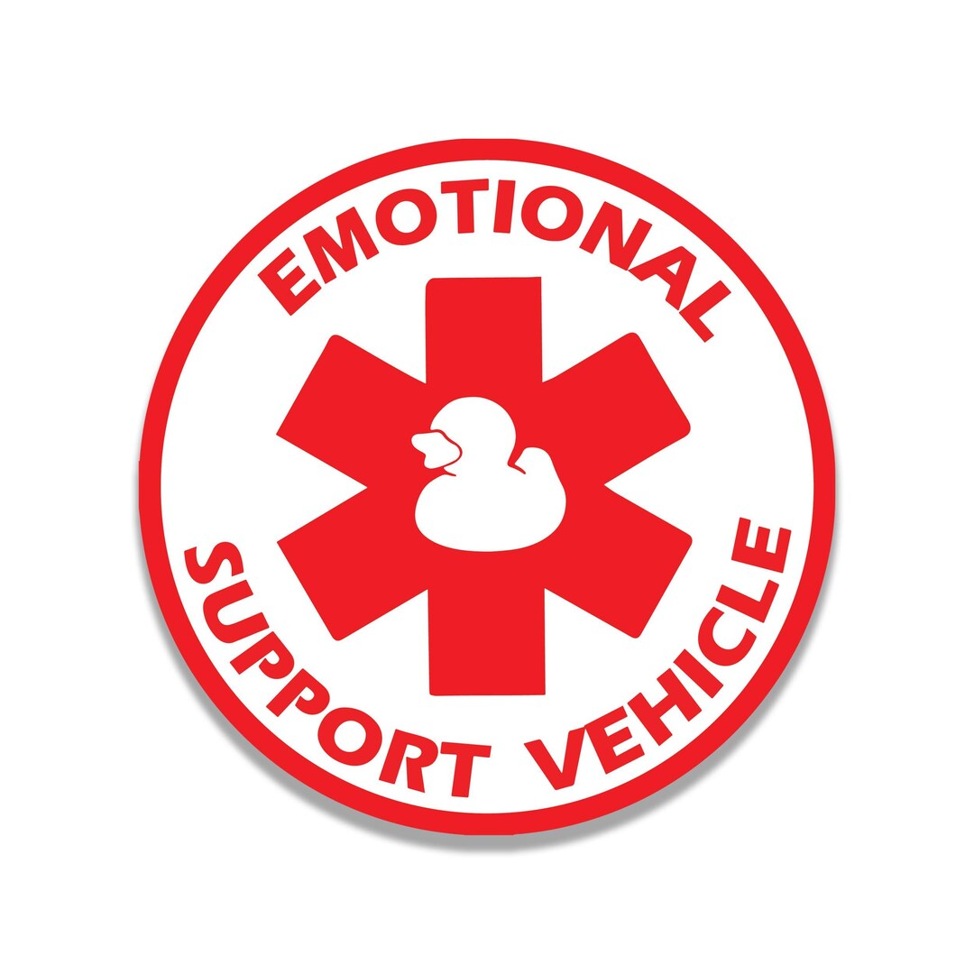 Emotional Support Vehicle Duck Sticker (vinyl, Waterproof, Multiple ...