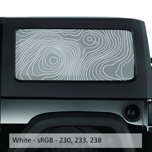 Topographic Map Hardtop Window Decal Set - Fits Jeep 2-door JK Wrangler ...