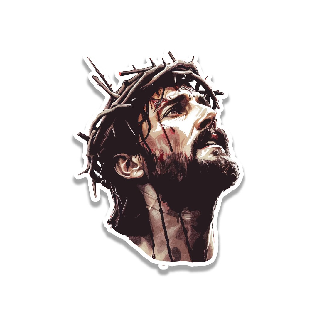 Jesus Crown of Thorns Vinyl Sticker Christian Catholic Decal Religious ...