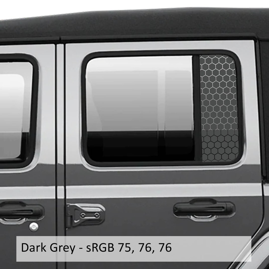Honeycomb Hex Mesh Pattern Side Window Vinyl Decal Set - Fits 2018 ...