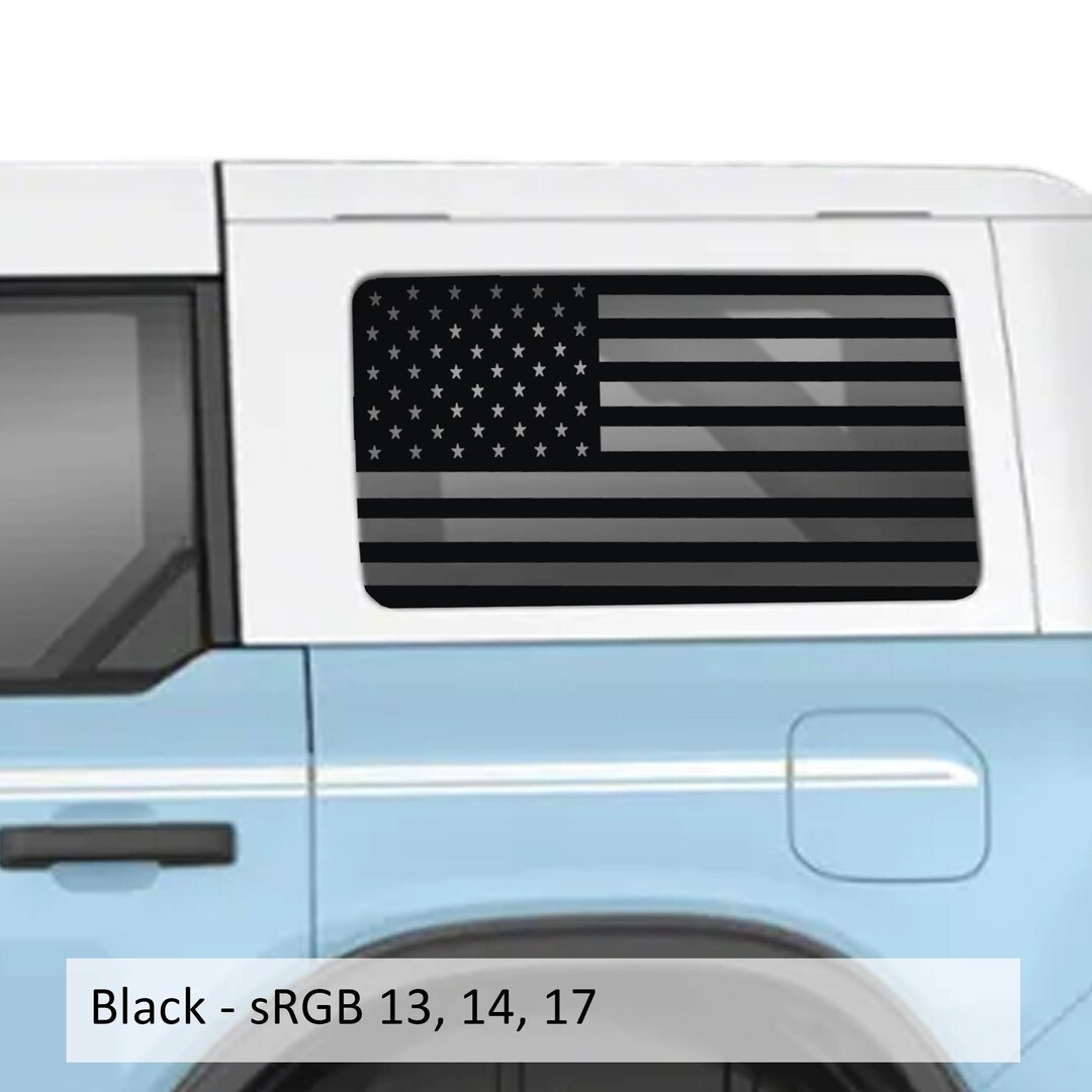 American Flag Rear Quarter Window Decals Fits 2021+ 4 Door Bronco ...