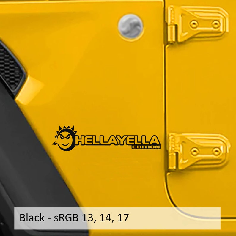 Hella Yella Edition Vinyl Fender Decal Set Bold Custom Graphics for ...