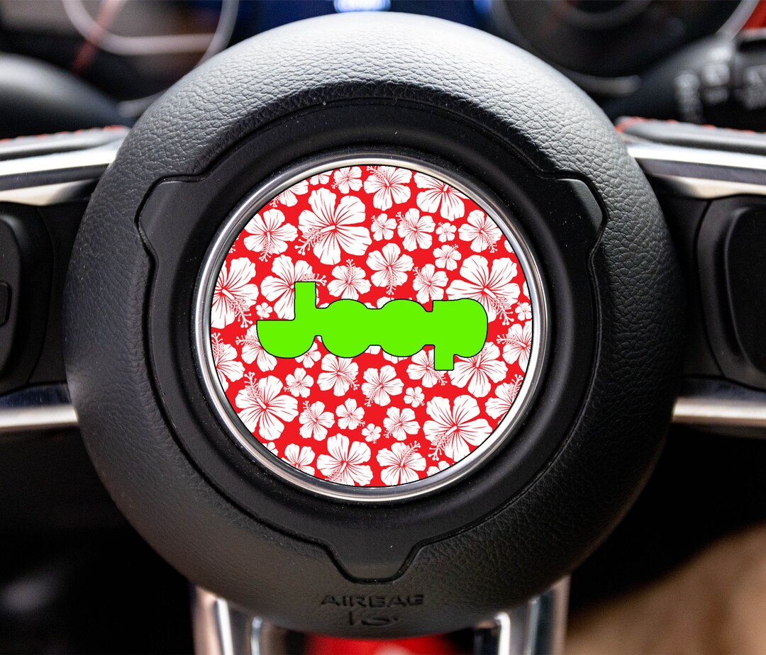 Hibiscus Flowers Steering Wheel Decal Overlay Accessory for Jeep ...