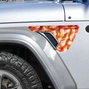 Bacon Strip Pattern 2pc Vinyl Fender Decal Set - Fits Jeep Wrangler Jl ...