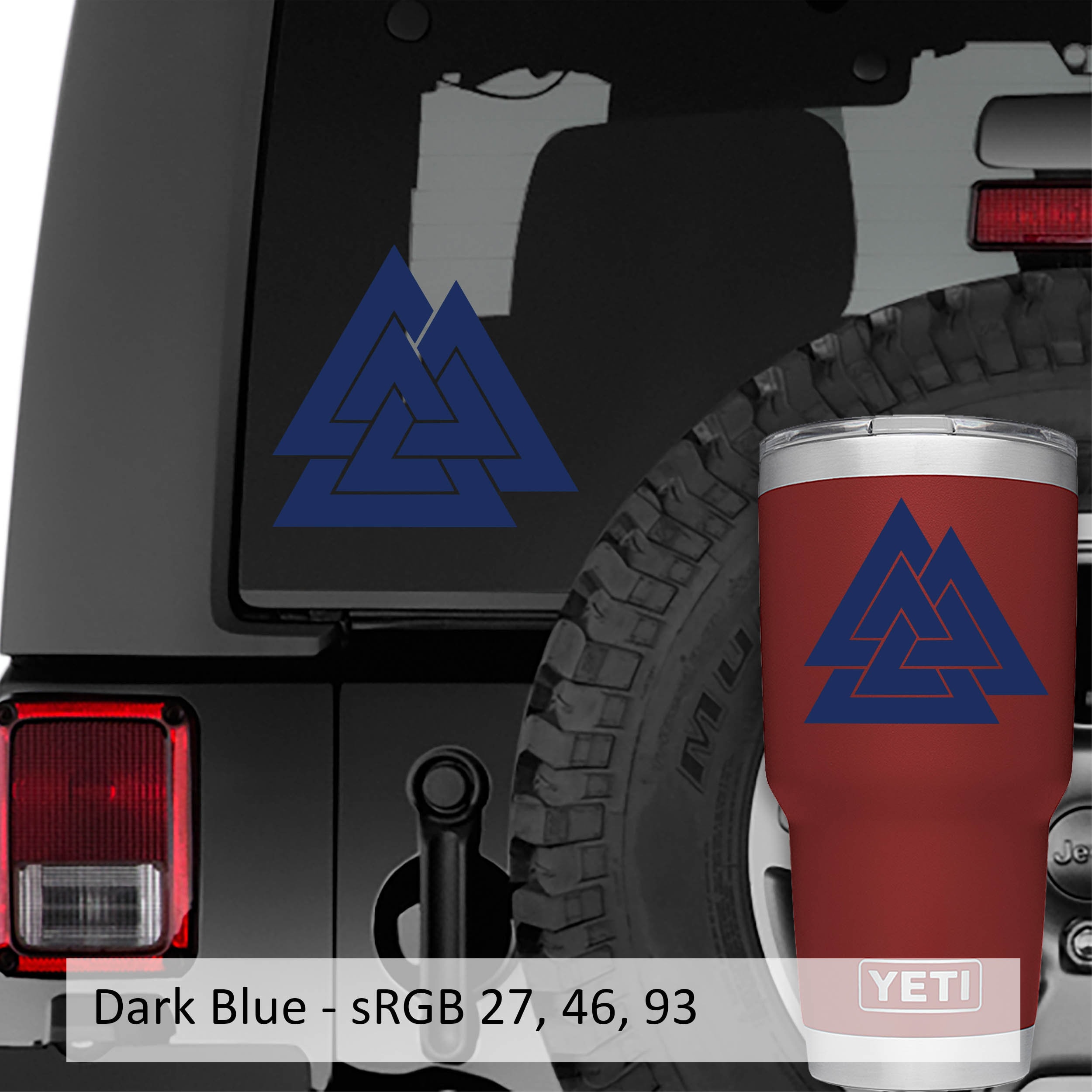 Valknut Knot of the Slain Vinyl Decal Norse Mythology Sticker for Cars ...