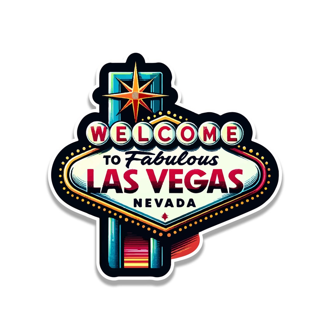 Welcome to Las Vegas Sign Vinyl Sticker | Classic Vegas Decal for ...