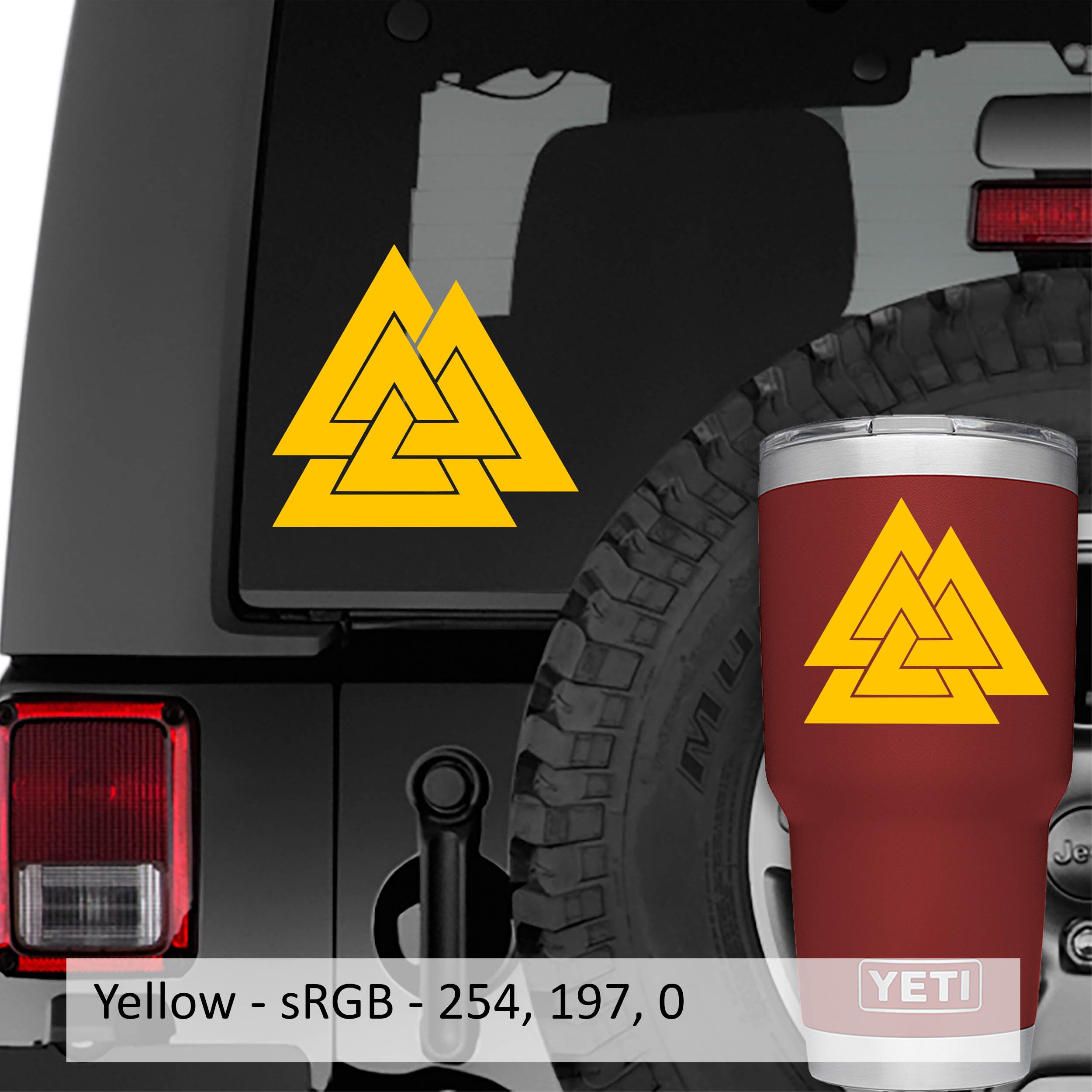 Valknut Knot of the Slain Vinyl Decal Norse Mythology Sticker for Cars ...