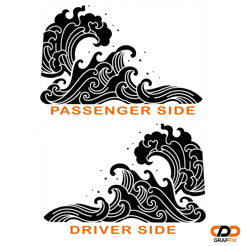 Ocean Tidal Wave Hardtop Window Decal Set - Fits Jeep Wrangler JLU 2018 ...