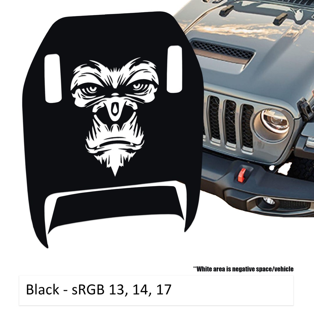 Gorilla Face Clawed Foot Hood Decal Set - Fits Wrangler 392 & Gladiator Mojave Hoods - Etsy