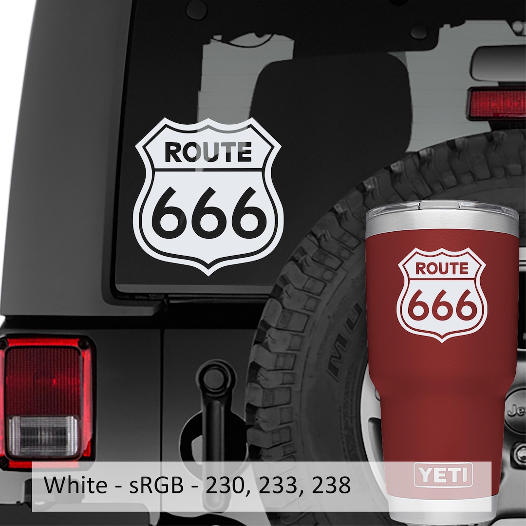 Route 666 Highway to Hell Vinyl Decal | Rebel Road Trip Sticker for Car ...