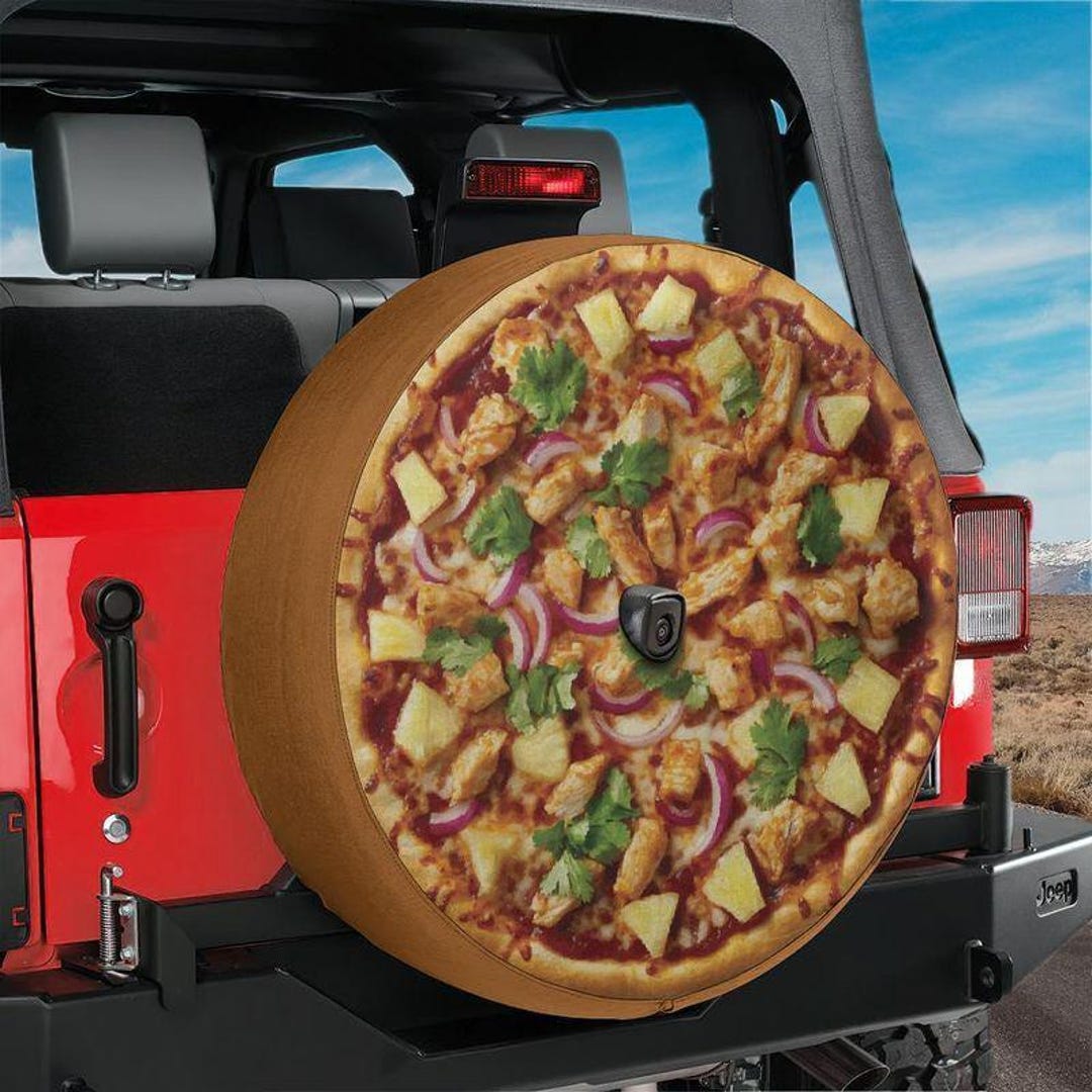 Spare Tire BBQ Chicken Pizza Cover With Backup Camera Hole Option for ...