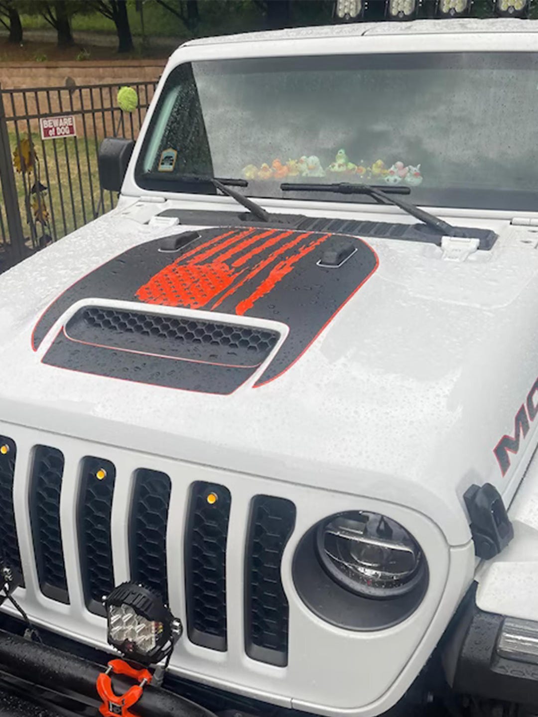 Tattered 2-layer American Flag Clawed Foot Vinyl Hood Decal Set for ...