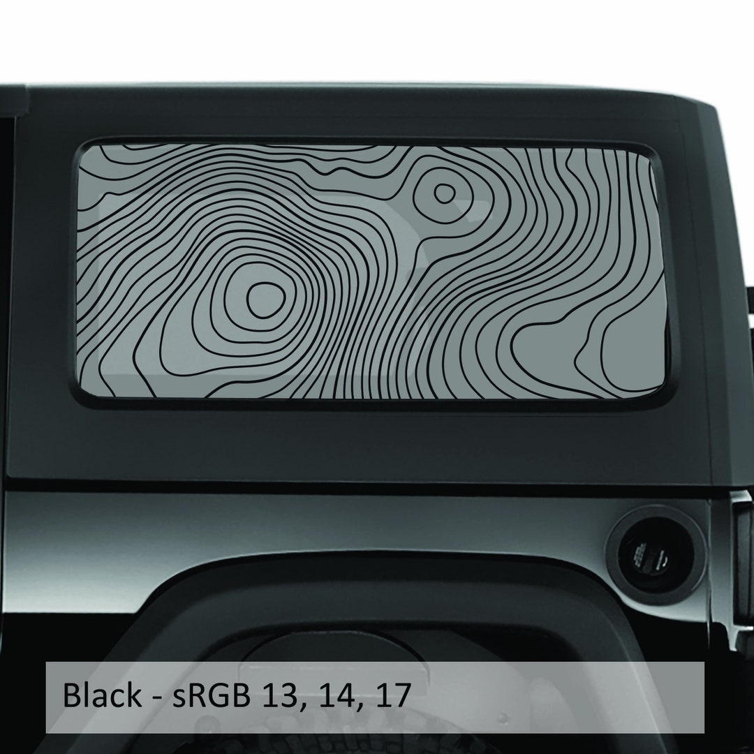 Topographic Map Hardtop Window Decal Set - Fits Jeep 2-door JK Wrangler ...