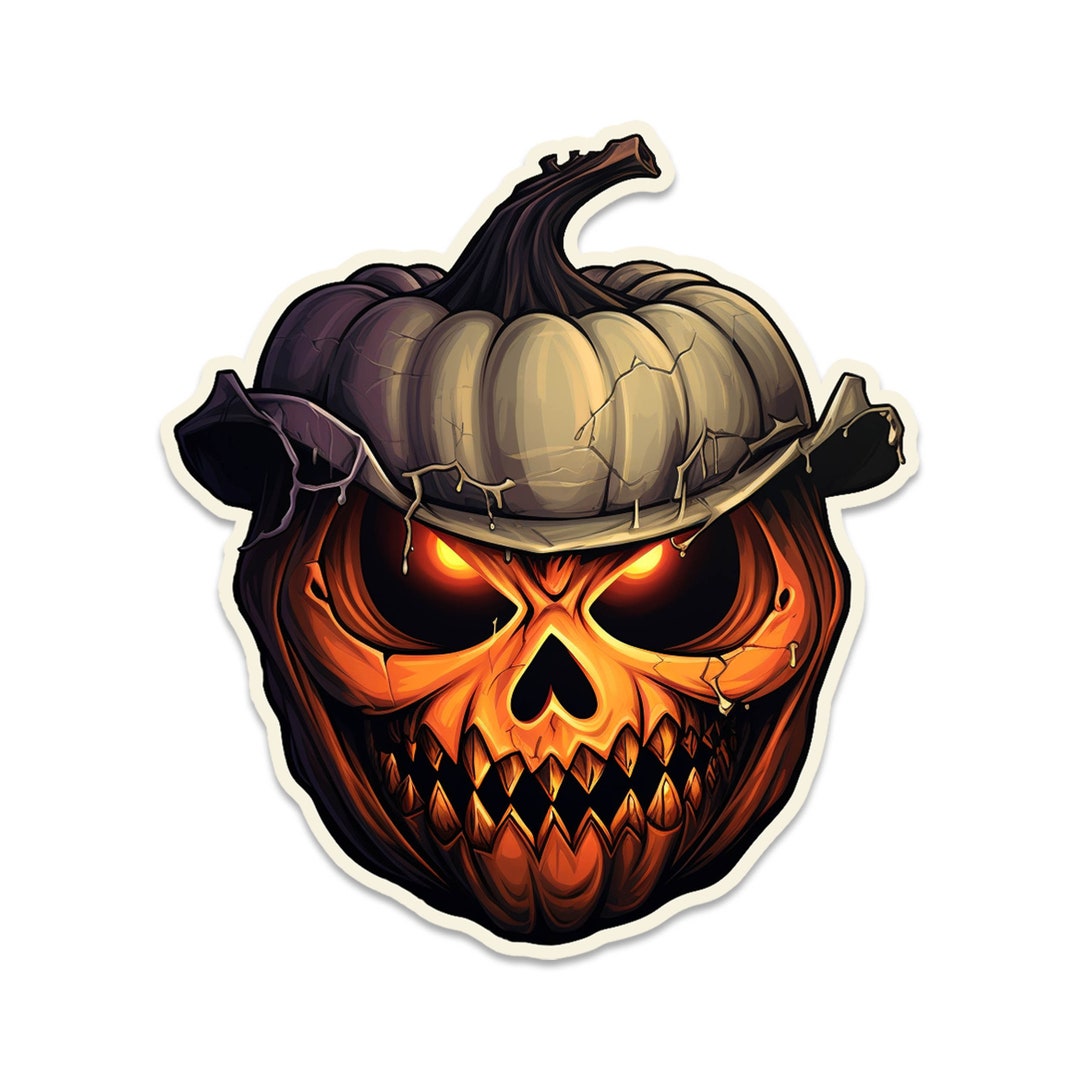 Halloween Smiling Jack O Lantern With Hat Vinyl Sticker - Etsy
