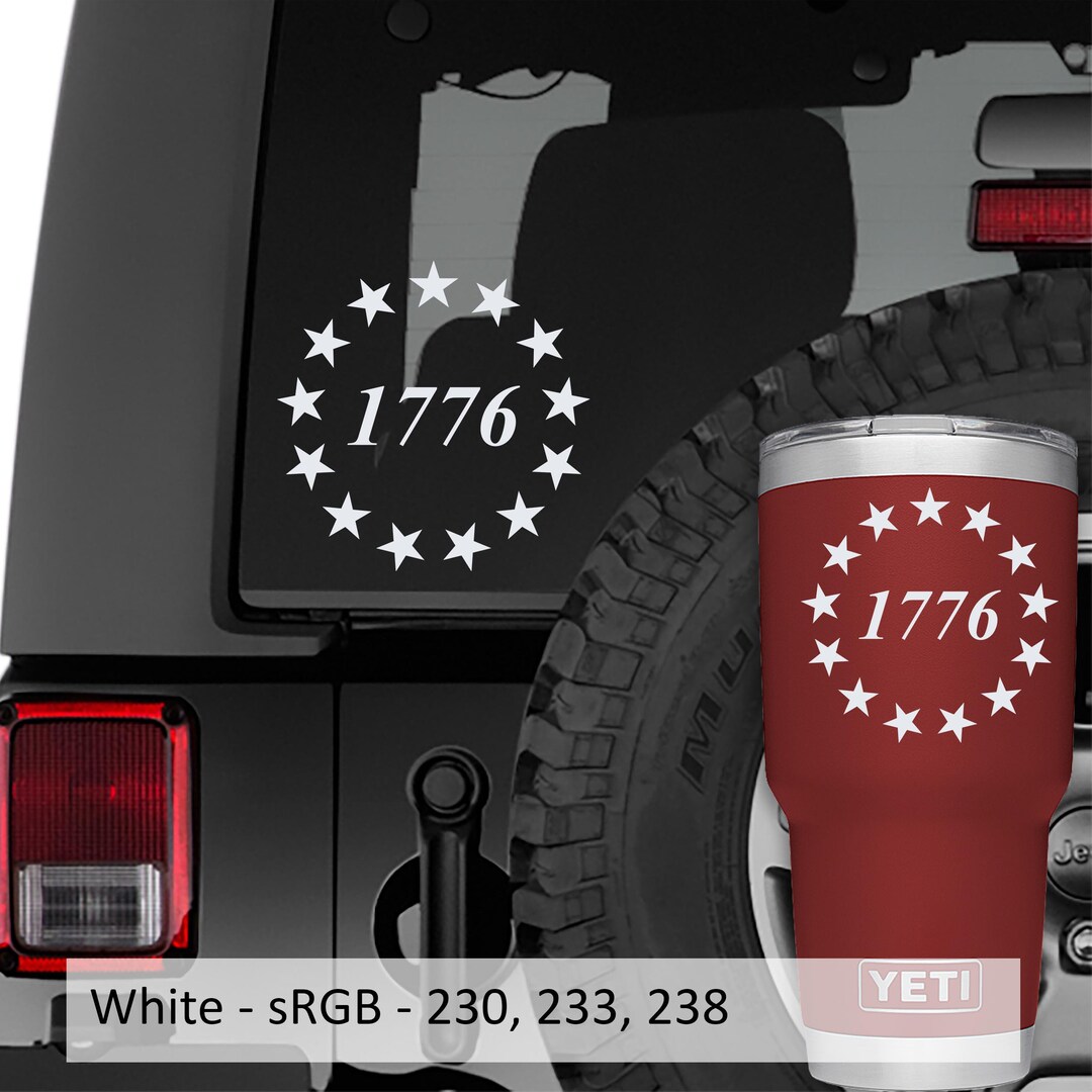 1776 Betsy Ross 13 Star Colony Vinyl Transfer Decal Patriotic American ...