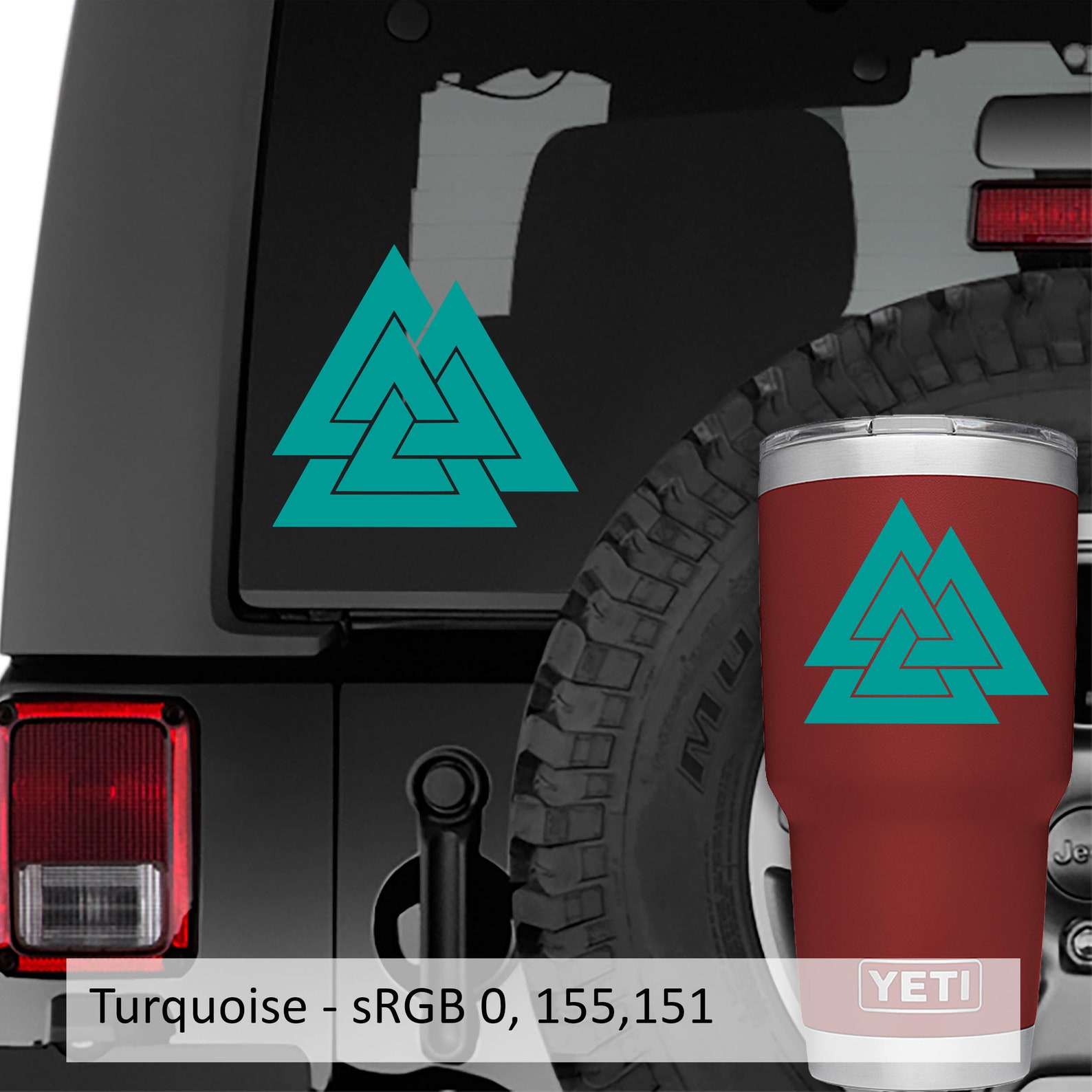 Valknut Knot of the Slain Vinyl Decal Norse Mythology Sticker for Cars ...