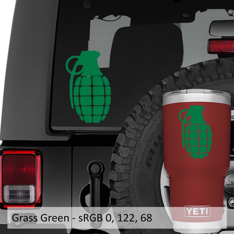 Hand Grenade Vinyl Decal Sticker | Tactical Military Graphic for Car ...