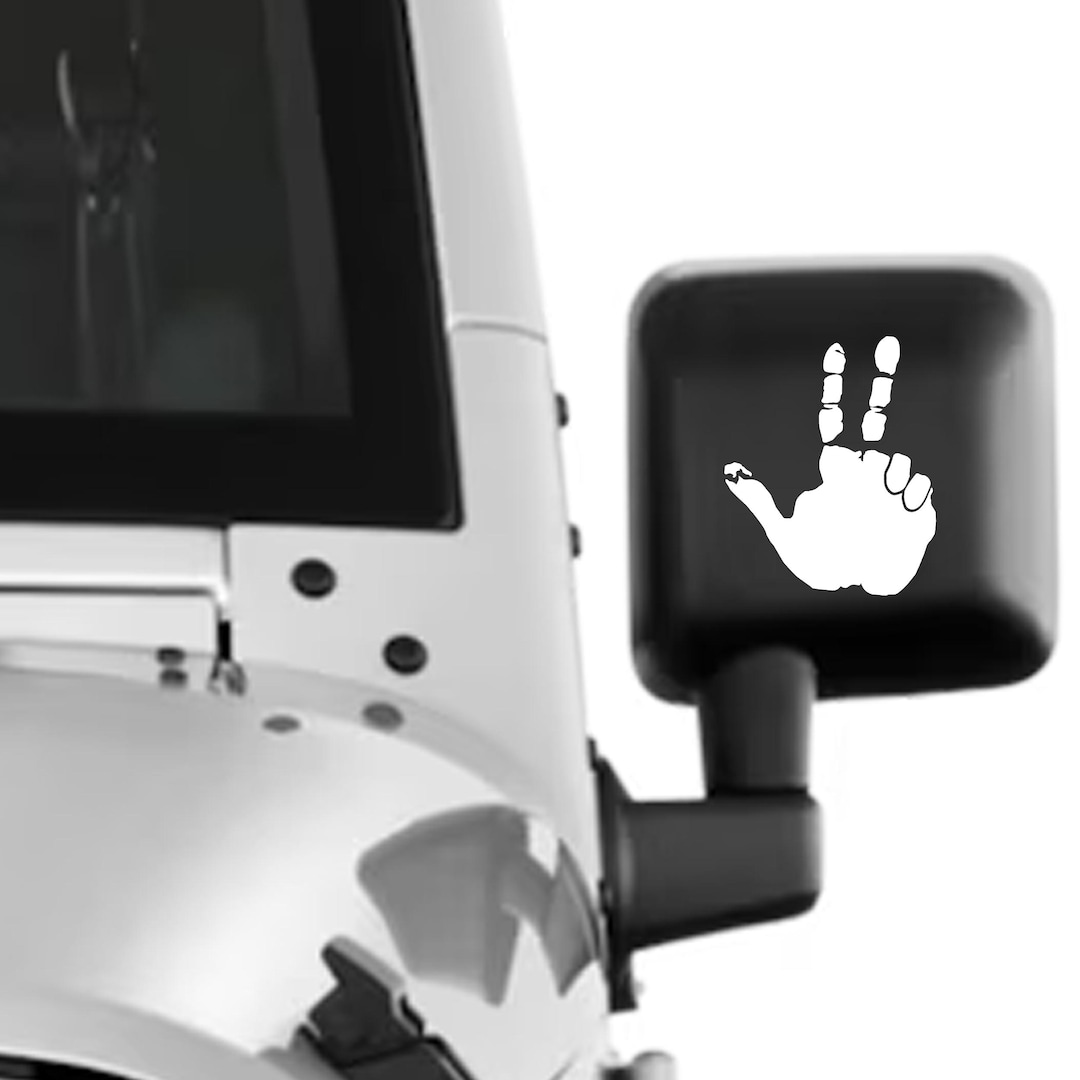 Two Finger Peace Hand Wave Side Mirror Decal Set of 2 Vinyl Sticker ...