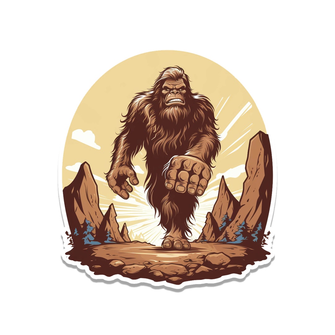 Bigfoot Approaching Over Horizon Vinyl Sticker - Etsy