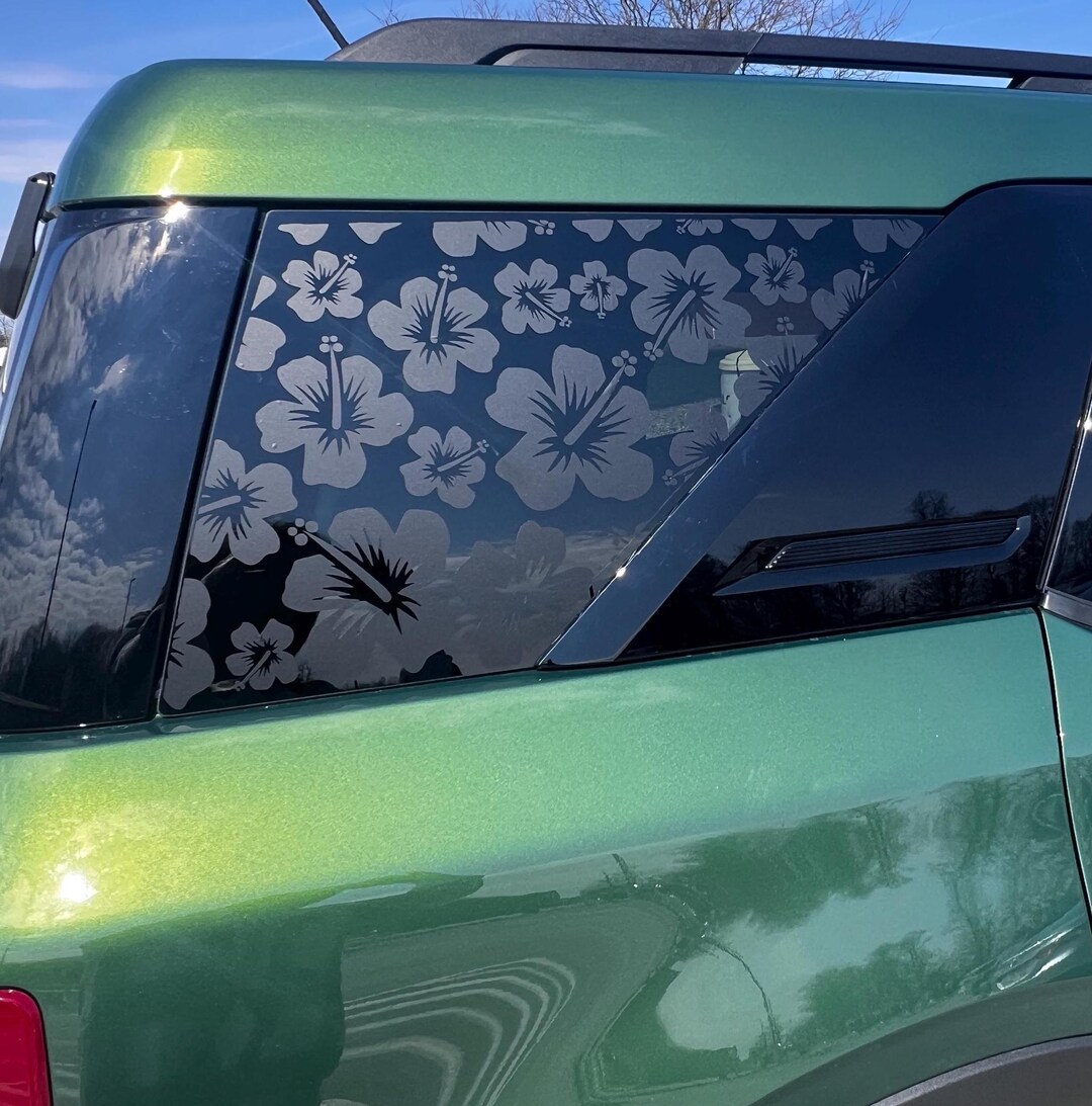 Hawaiian Hibiscus Floral Pattern Rear Quarter Window Decals Fits 2021 ...