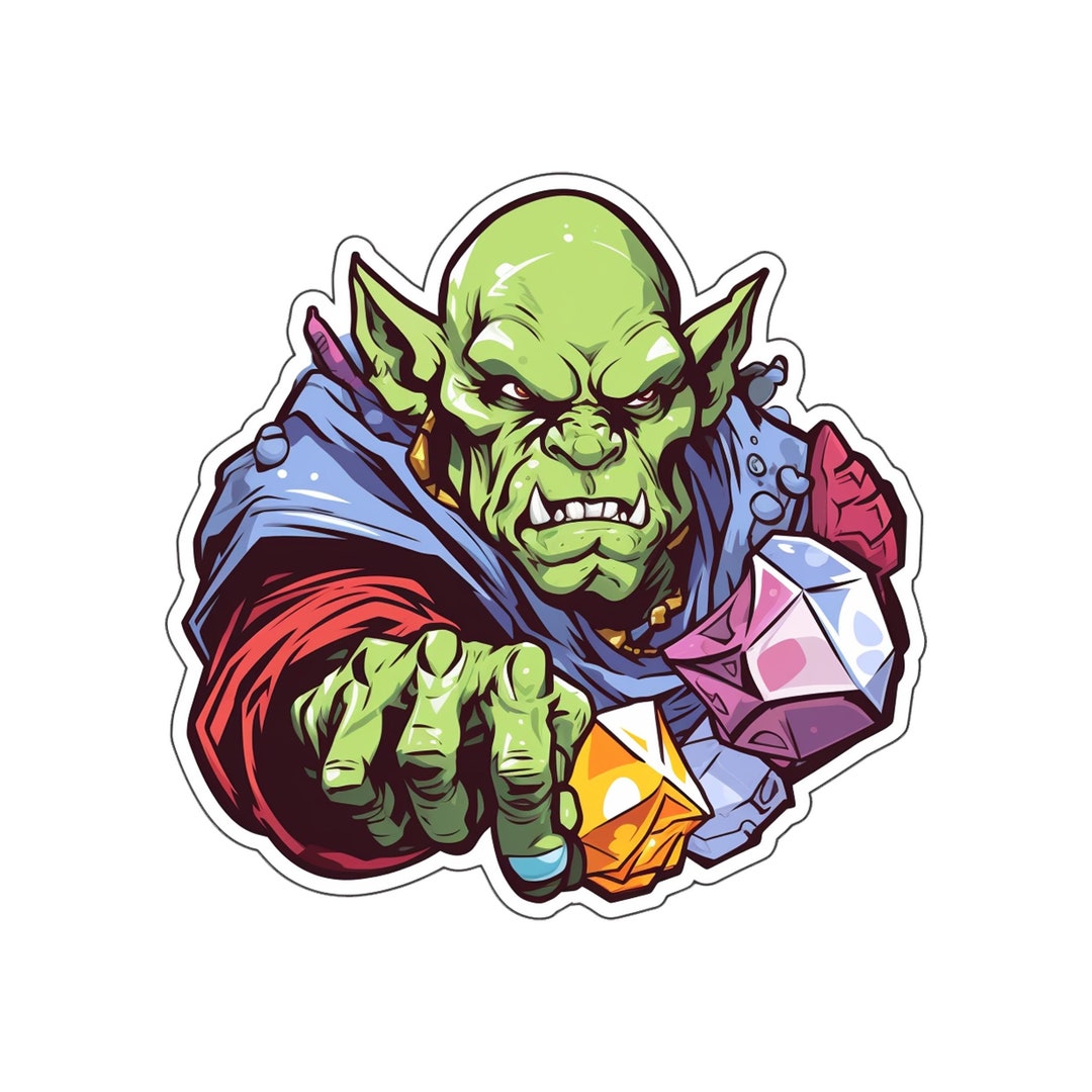 Goblin Lord With Gems Vinyl Sticker - Etsy