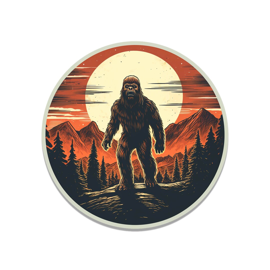 Bigfoot Wilderness Vinyl Sticker – Sasquatch Forest Design for Laptop ...