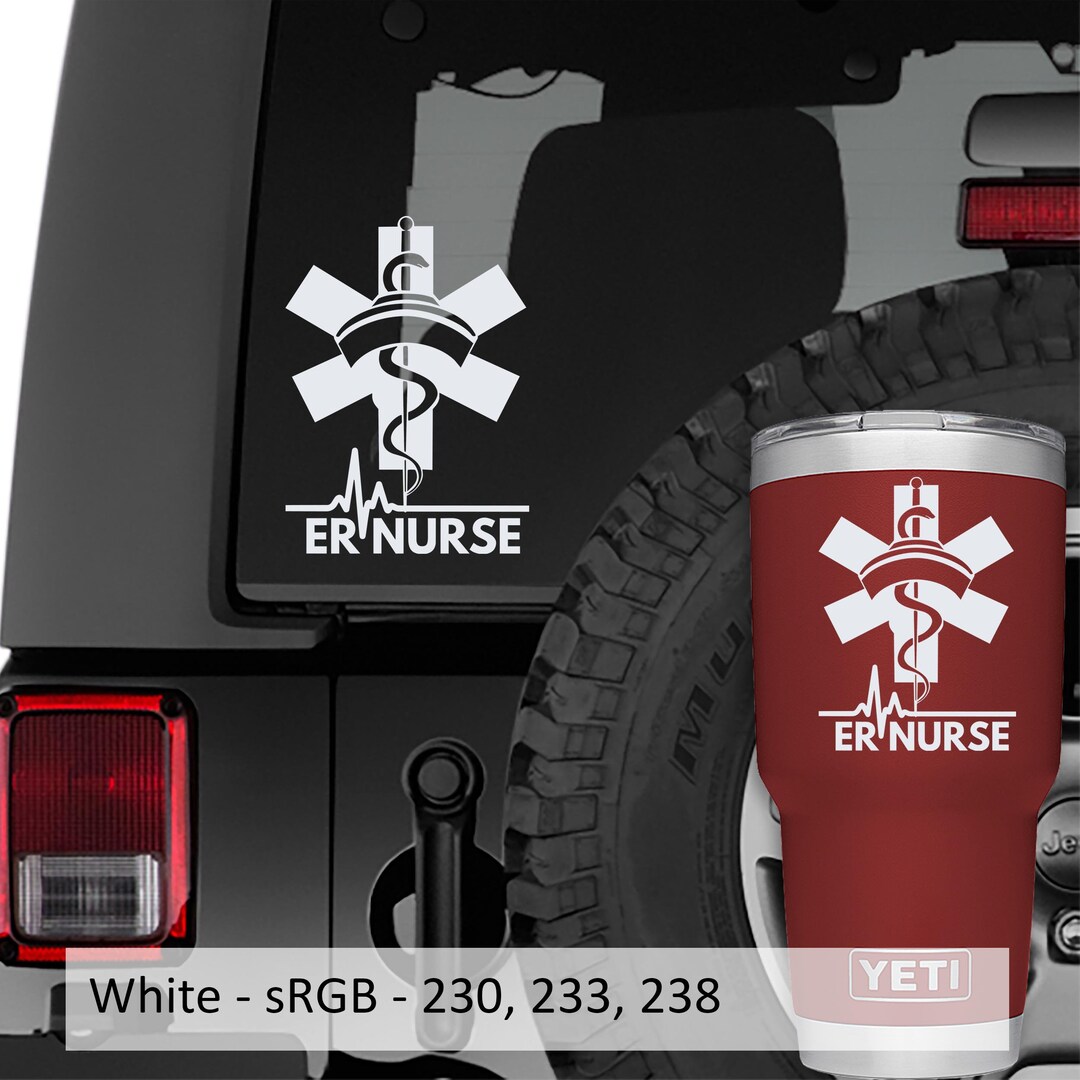 ER Nurse Caduceus Vinyl Decal Sticker - Etsy